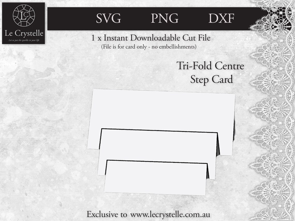 SVG Cut File Card/tri-fold Centre Step Card/step Card Template/svg ...