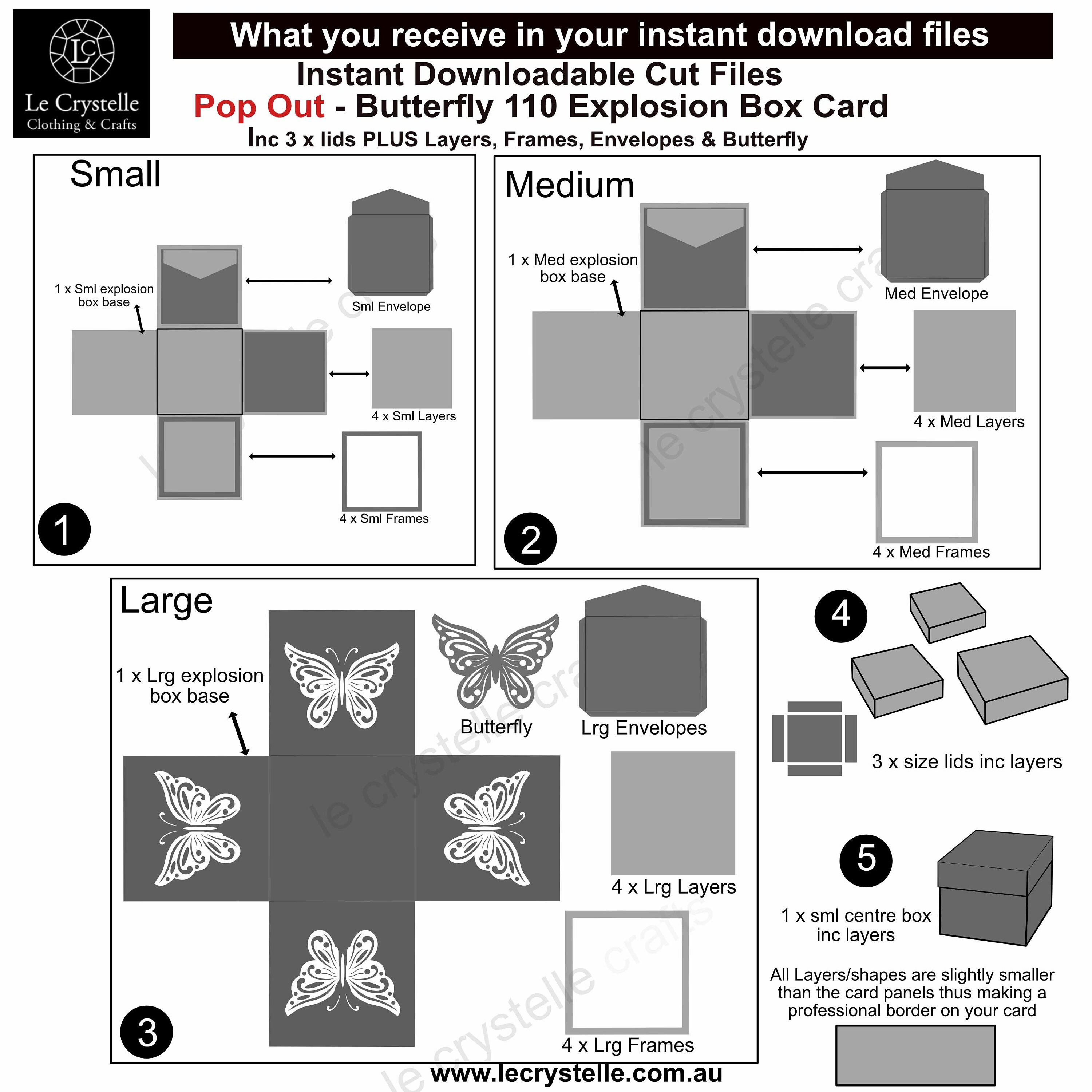 Butterfly Explosion Box Pop Out 110/SVG Cut File/exploding - Etsy