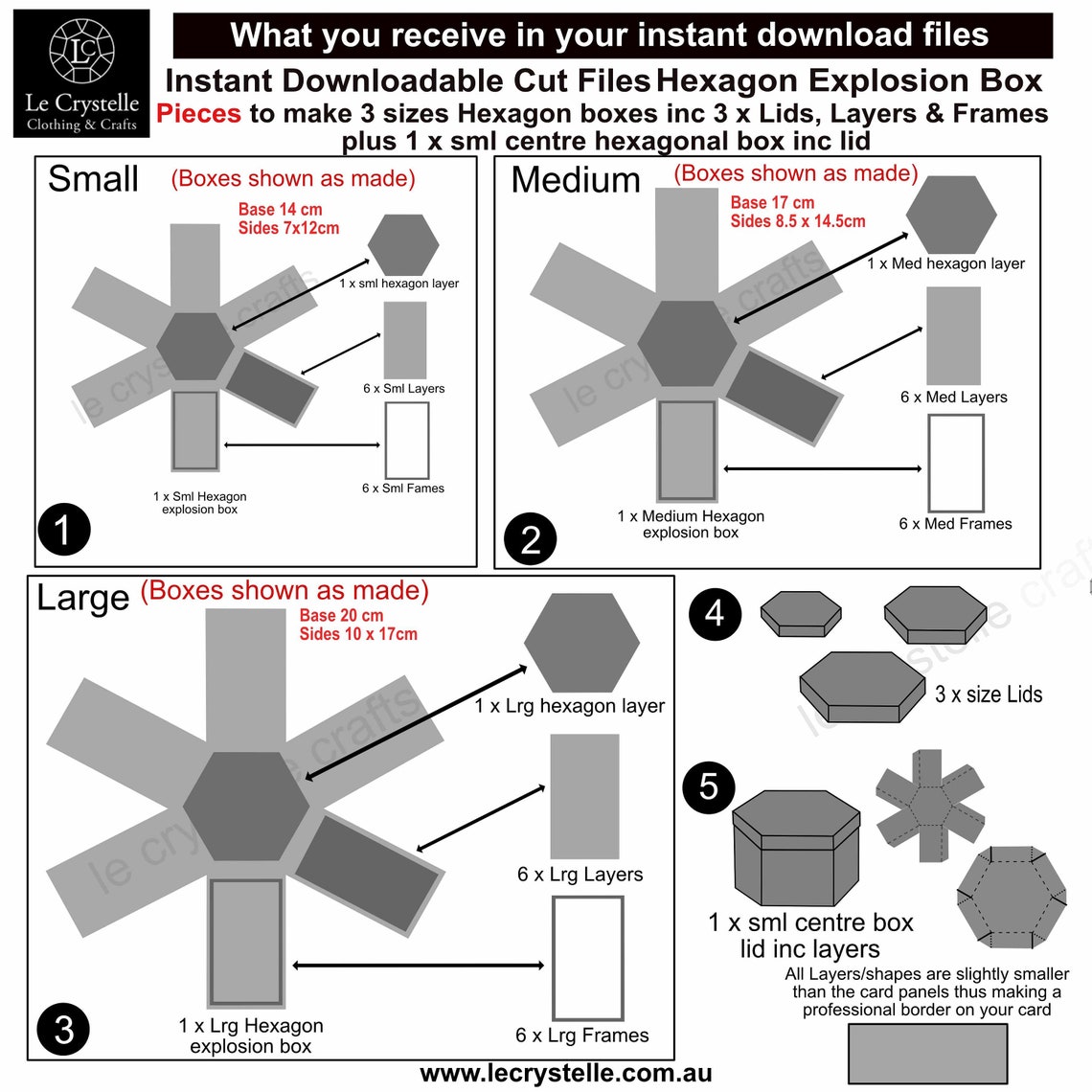 Explosion Box Hexagonal Large /SVG Cut File/hexagon Box - Etsy