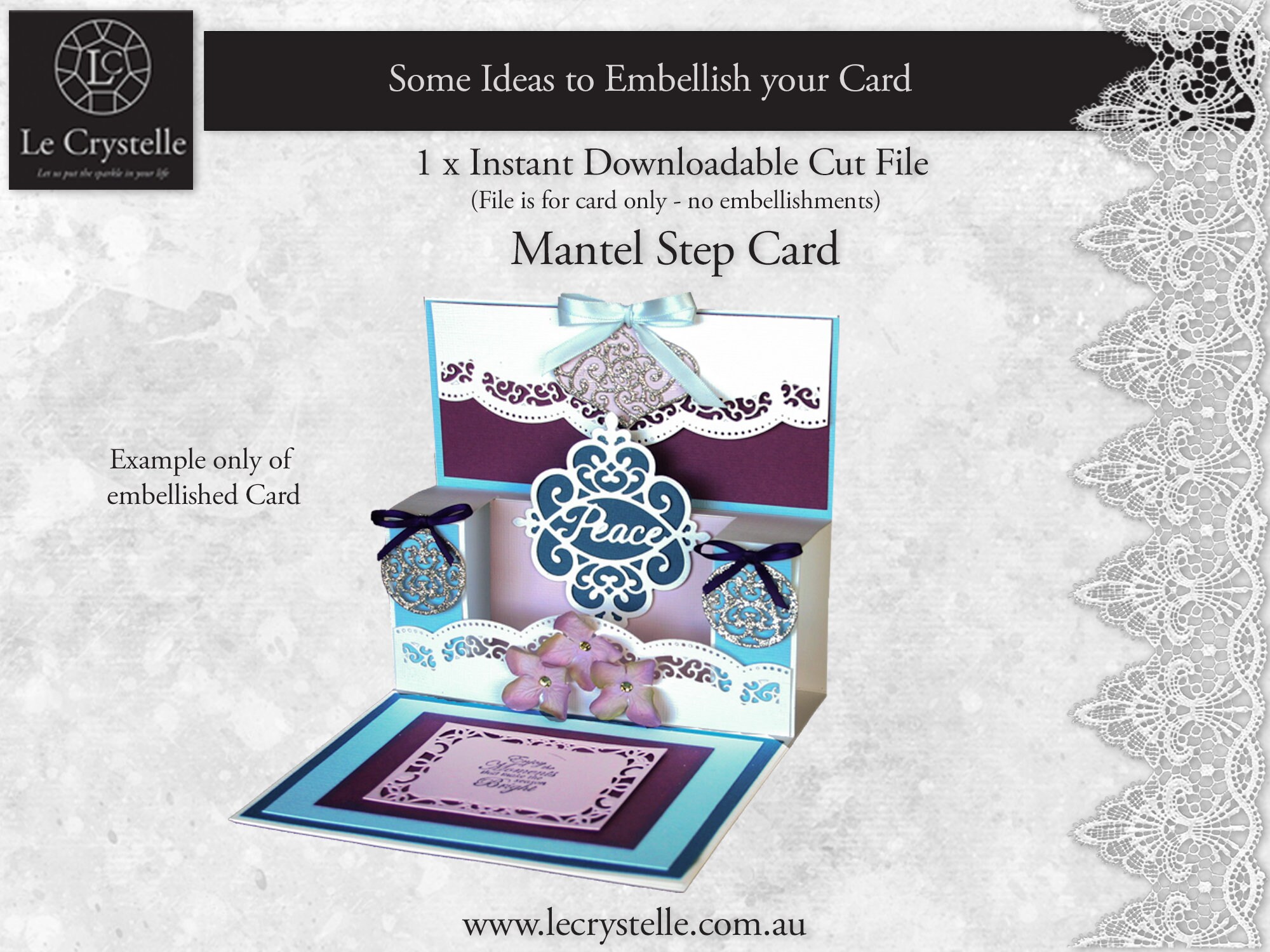 SVG Cut File Card/mantel Step Card/step Card Template/svg Cards/folding ...