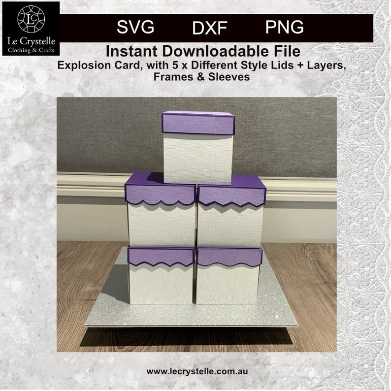 Explosion Box SVG /cut File With Five Lids/exploding Card Template/svg ...