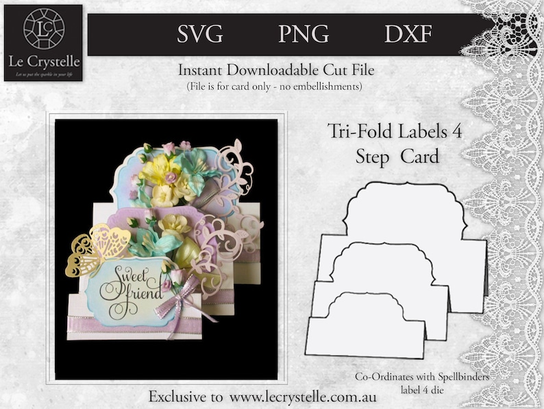 SVG Cut File Card/trifold Labels 4 Step Card/step Card Template/svg ...