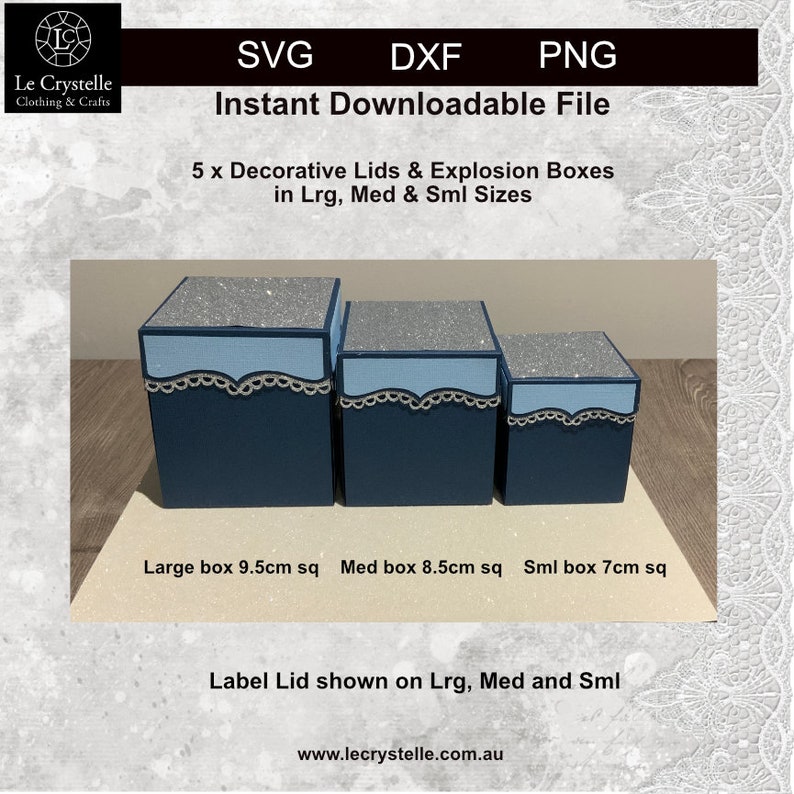 Explosion Box SVG /cut File With Five Lids/set 2 Lids/exploding Card ...