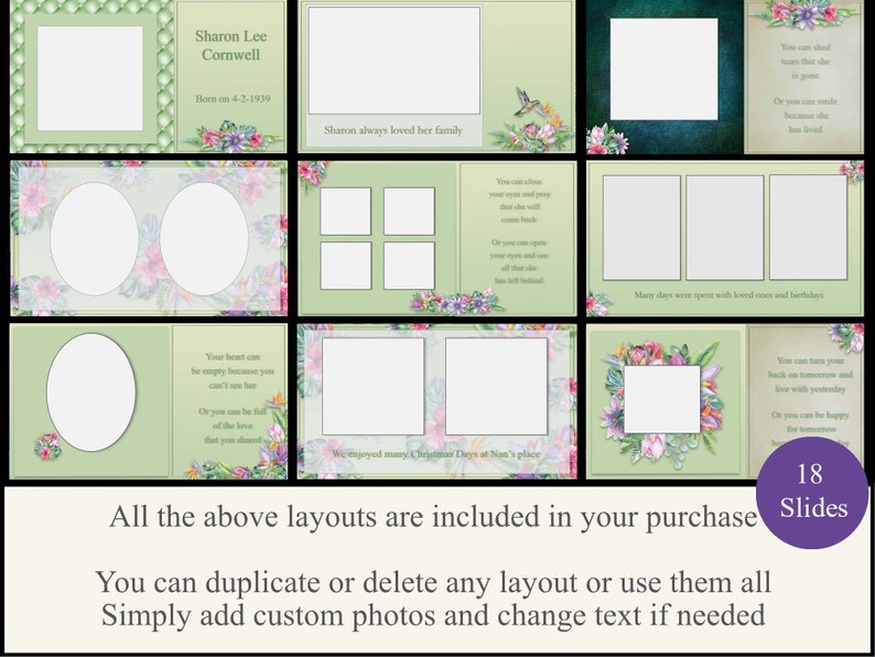 Funeral Slide Show Presentation Template/video/power - Etsy