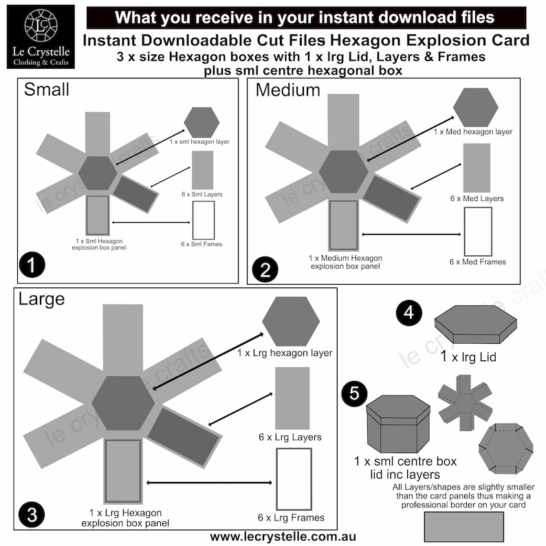 SVG Explosion Box Hexagon/cut File/exploding Card Template/svg - Etsy