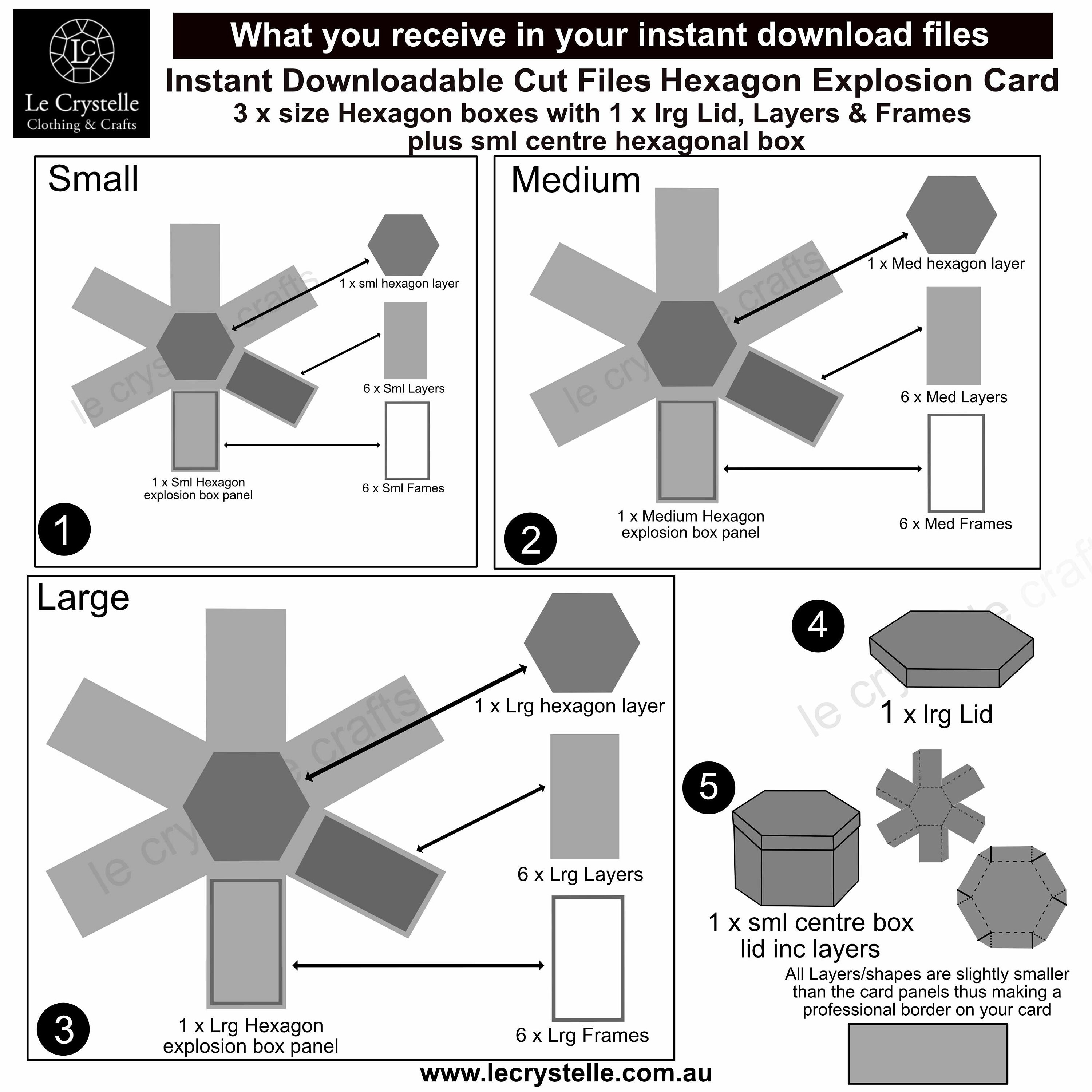 SVG Explosion Box Hexagon/cut File/exploding Card Template/svg - Etsy ...