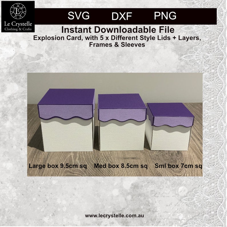 Explosion Box SVG /cut File With Five Lids/exploding Card Template/svg ...