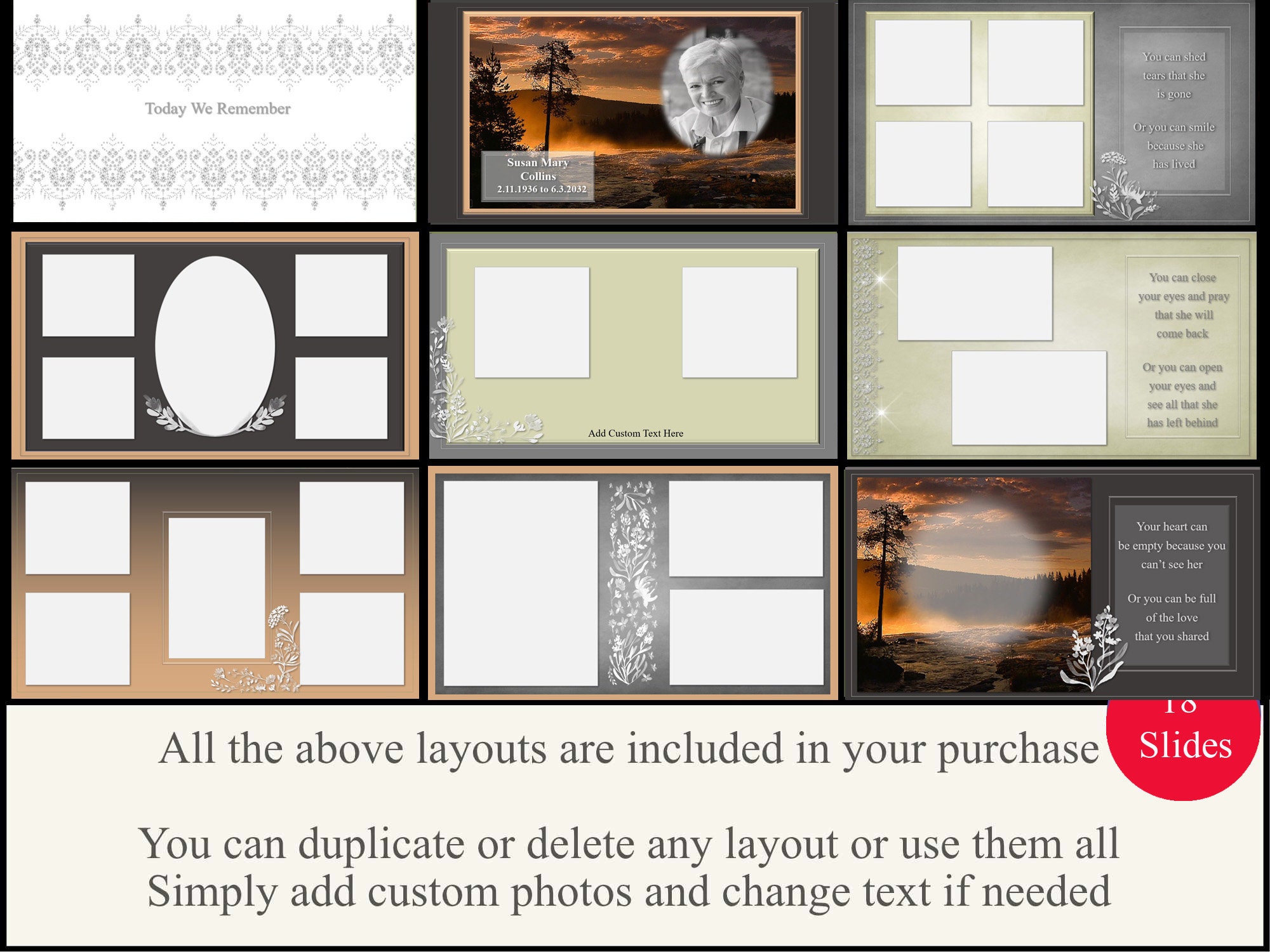 Funeral Slide Show/ Presentation Template/video/power - Etsy
