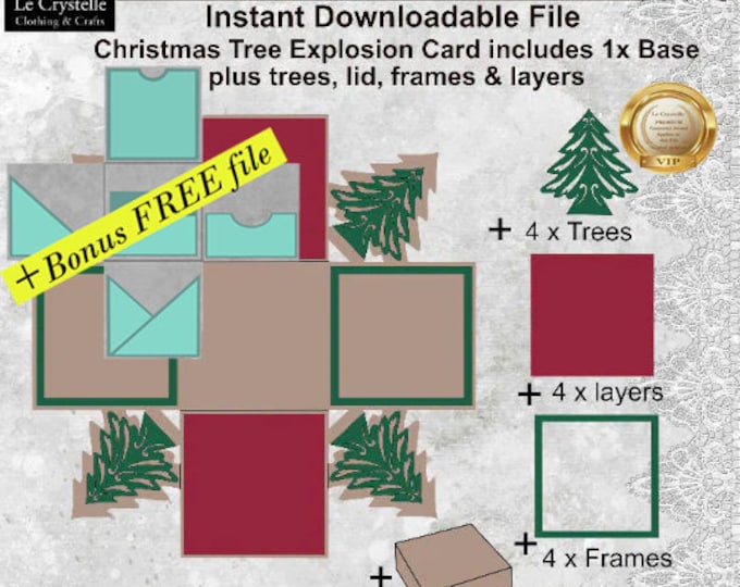 SVG Christmas Tree Explosion Box Cut File 10/exploding Card Template ...