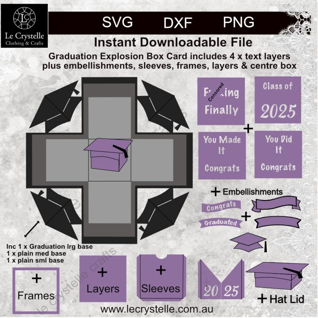 Graduation Explosion Box/svg Graduation /graduation Card/graduation ...