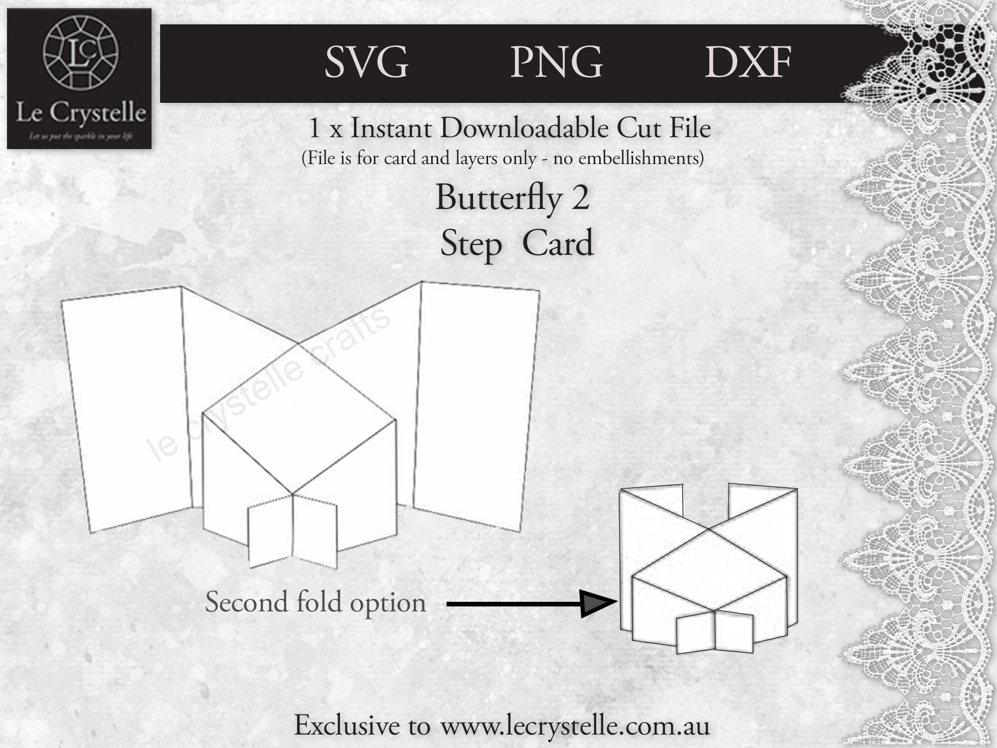SVG Cut File Card/butterfly 2 Step Card/step Card Template/svg - Etsy