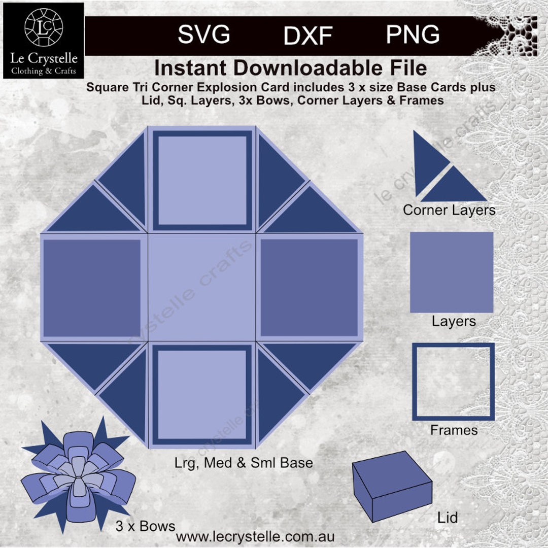 SVG Explosion Box/cut File/exploding Card Template/svg Cards/exploding ...