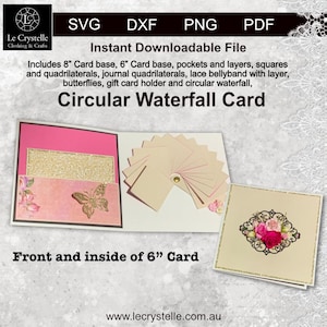 Circular Waterfall Card/svg Waterfall Card/circle Waterfall Card ...