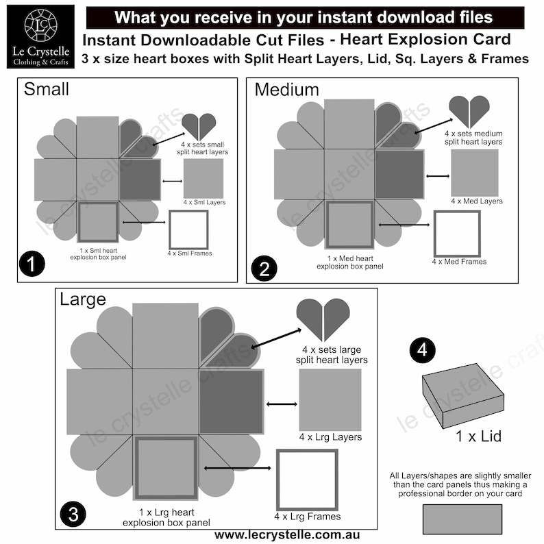 SVG Heart Explosion Box/cut File/exploding Card Template/svg - Etsy