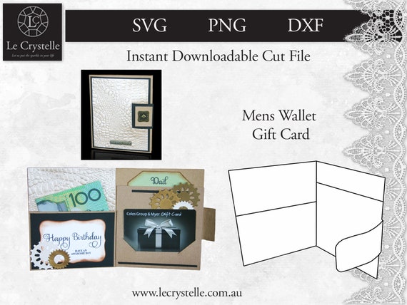 SVG Cut File Card/ Mens Wallet Gift Card Template/svg | Etsy