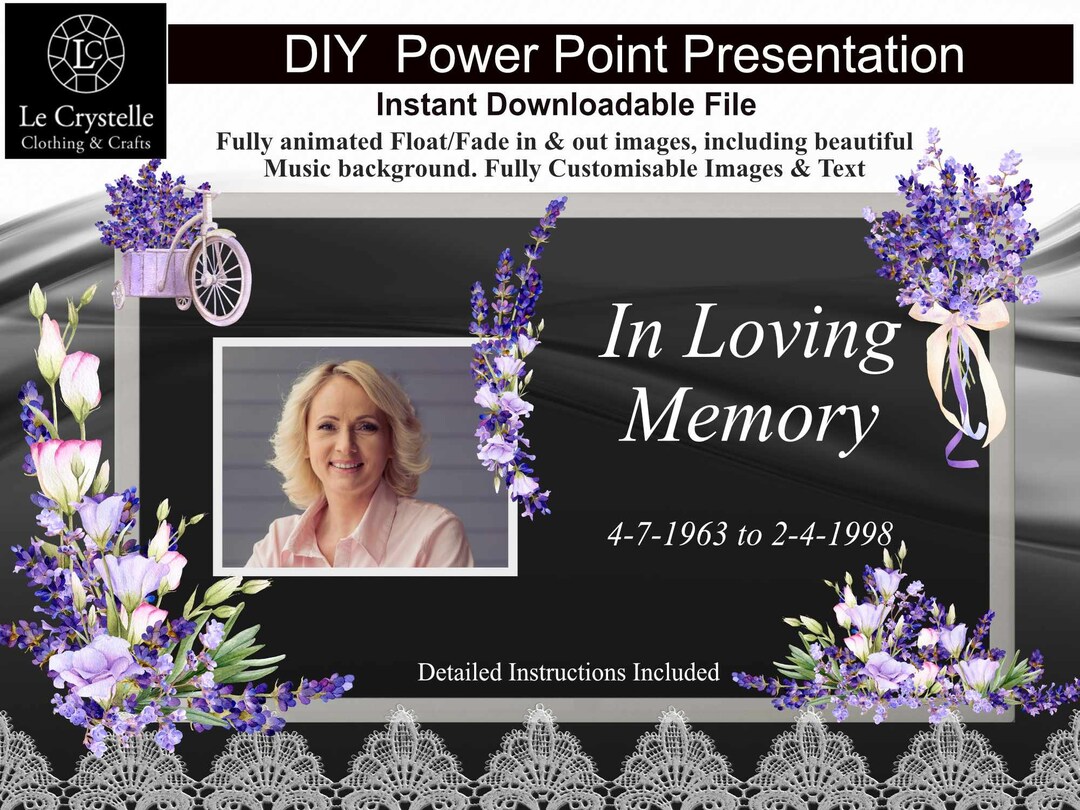 Funeral Slide Show Presentation Template/video/power Point/celebration ...