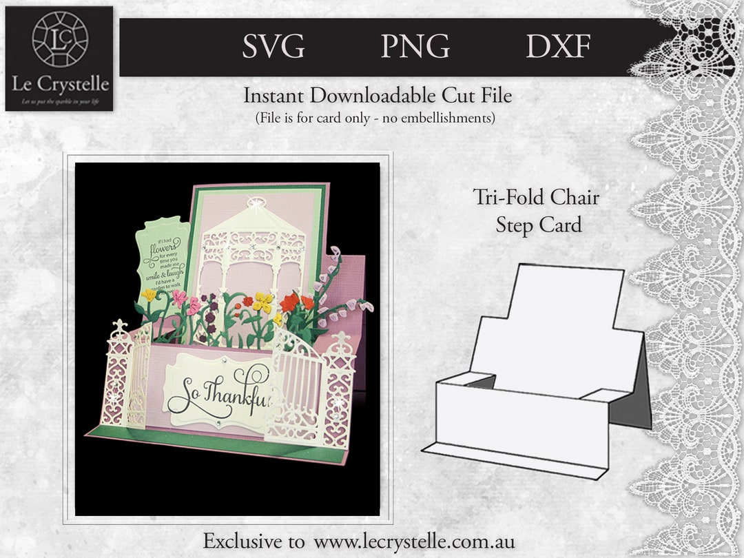 SVG Cut File Card/chair Step Card/step Card Template/svg Cards/folding ...