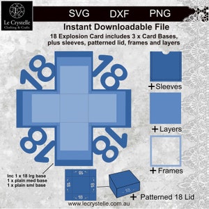 Explosion Box 18th /18th Birthday Card Cut File/exploding Card | Etsy
