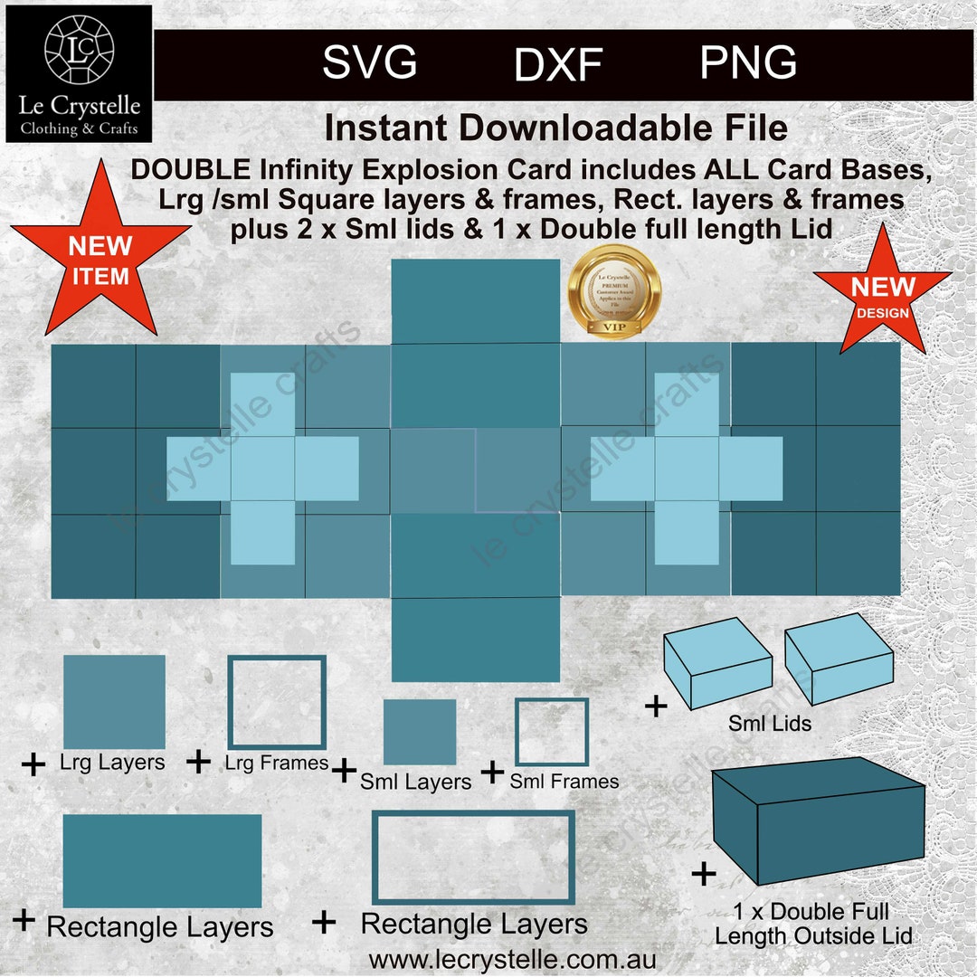 Double Infinity Explosion Box/explosion Square Infinity Box/svg Cut ...