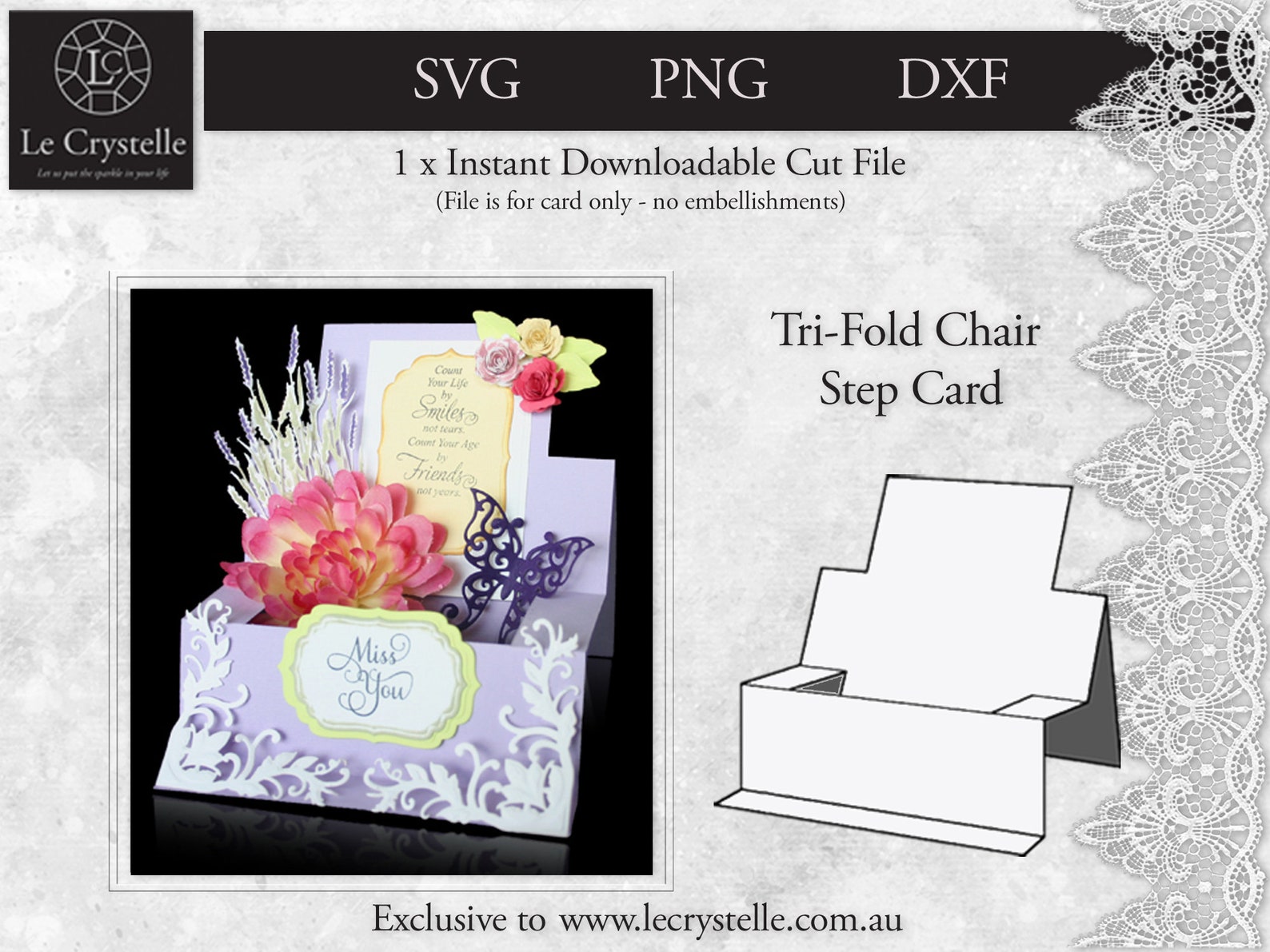 SVG Cut File Card/chair Step Card/step Card Template/svg - Etsy