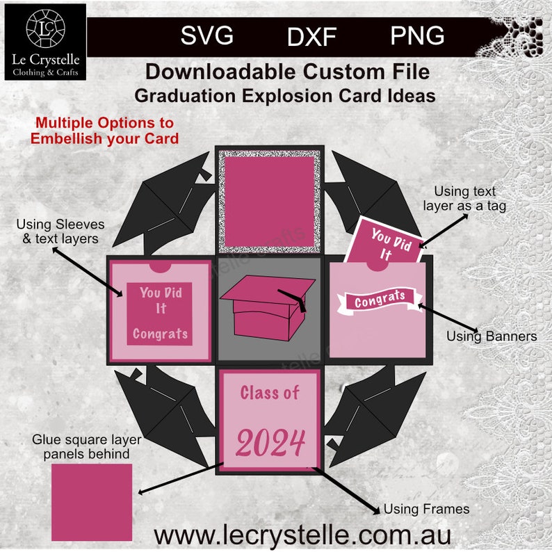 Graduation Explosion Box/svg Graduation /graduation Card/graduation ...
