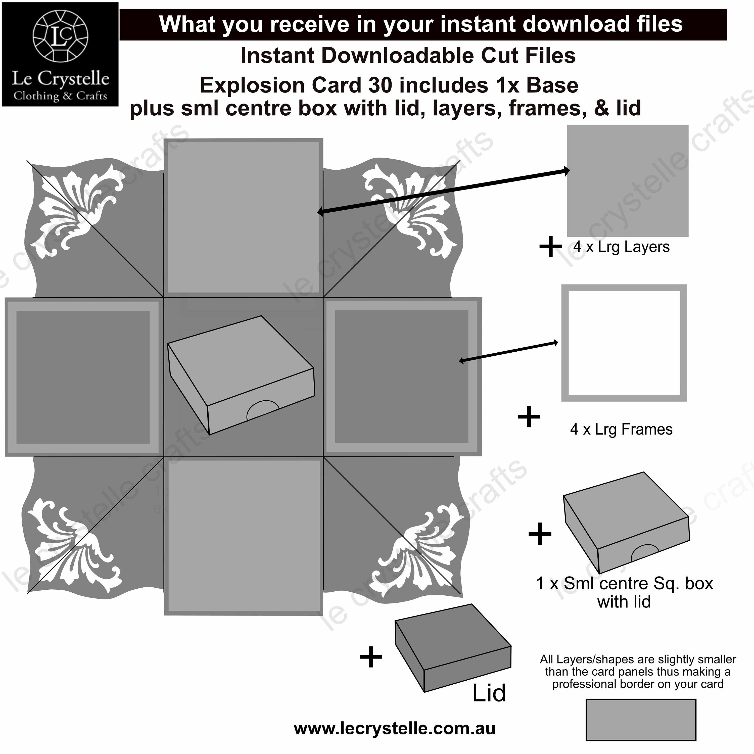 Explosion Box Svg 30/cut File/exploding Card Template/svg Cards/folding ...