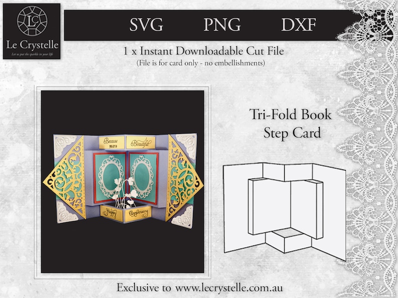 SVG Cut File Card/book Step Card/step Card Template/svg | Etsy