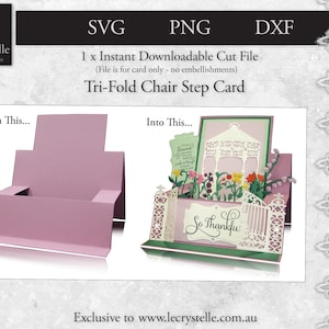 SVG Cut File Card/chair Step Card/step Card Template/svg Cards/folding ...