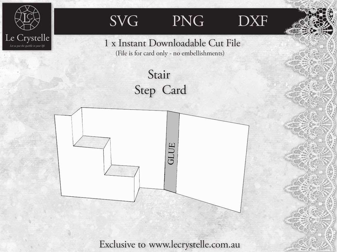 SVG Cut File Card/stair Step Card/step Card Template/svg | Etsy