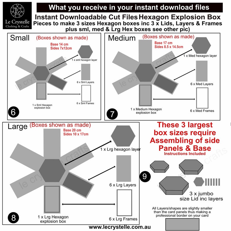 Hexagon Explosion Box SVG File/jumbocombo/mega Explosion | Etsy