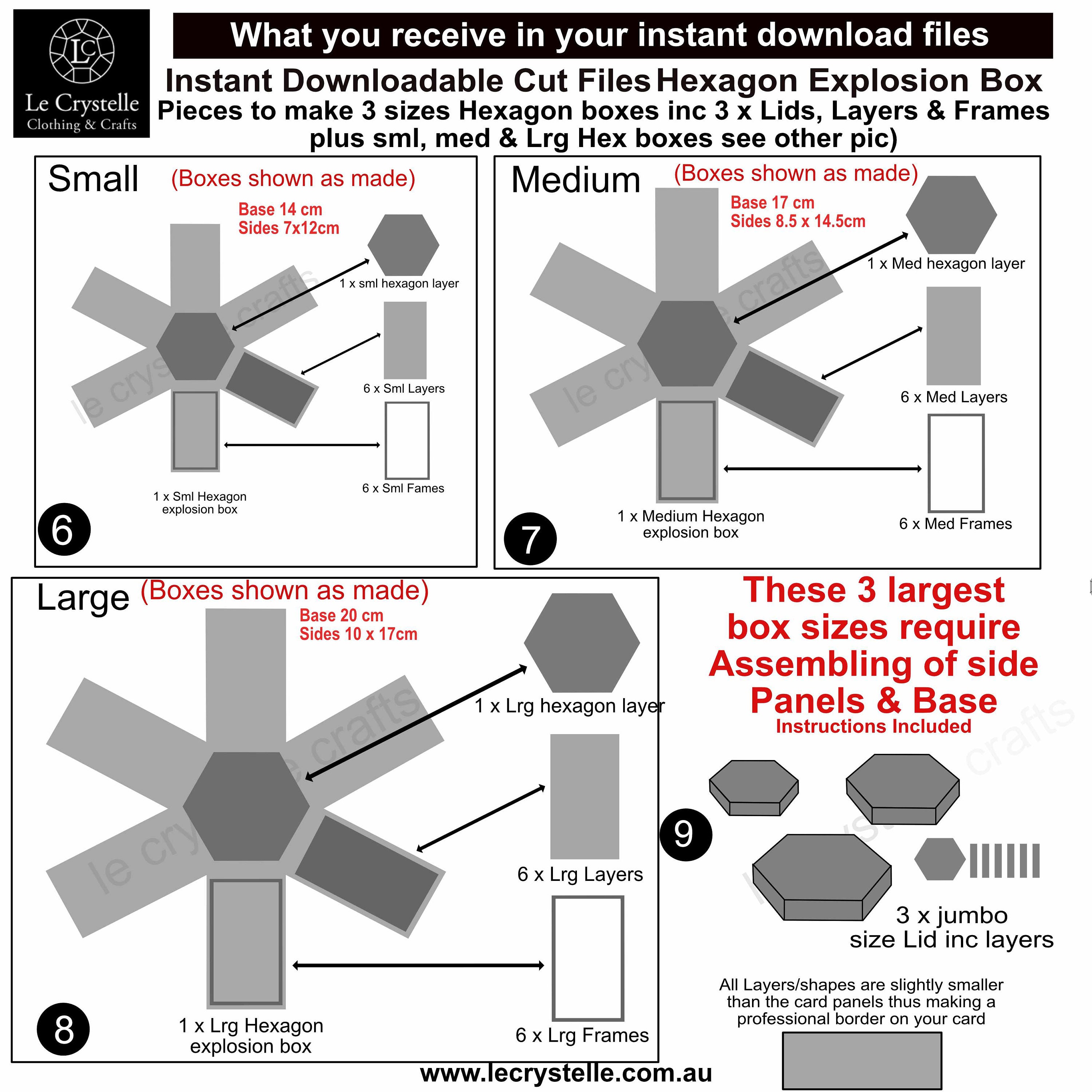Hexagon Explosion Box SVG File/jumbocombo/mega Explosion - Etsy Singapore