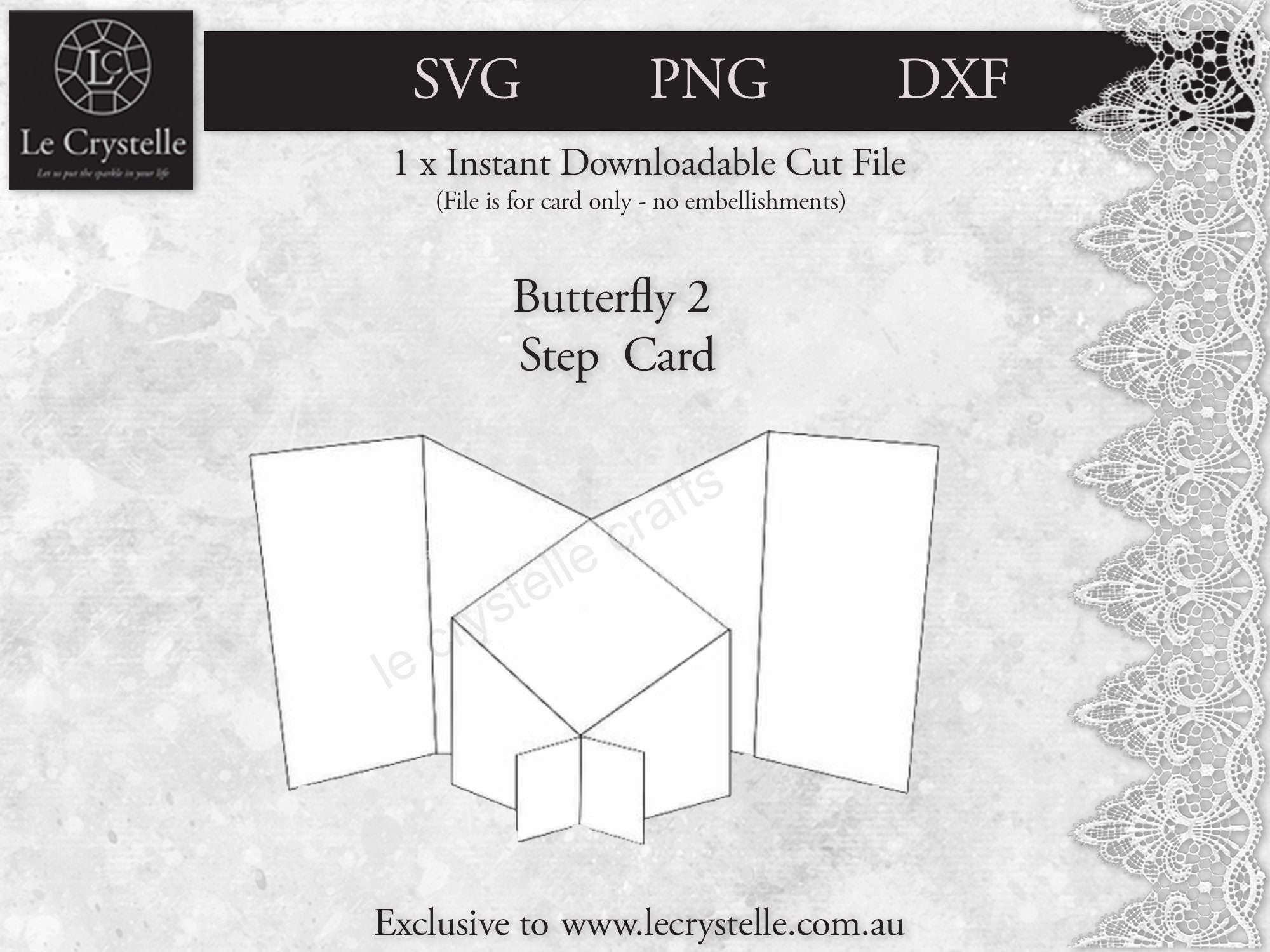 SVG Cut File Card/butterfly 2 Step Card/step Card Template/svg - Etsy