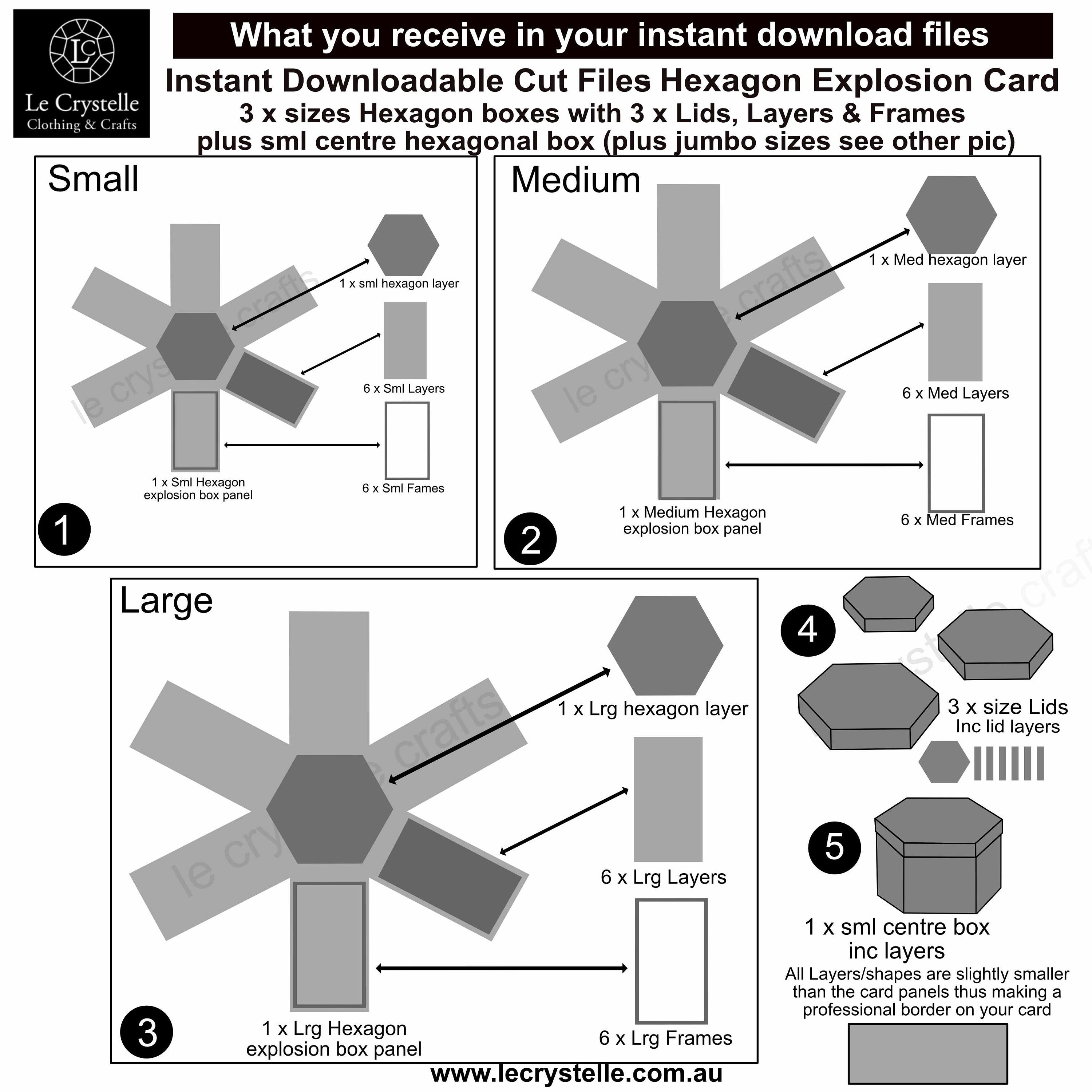Hexagon Explosion Box SVG File/jumbocombo/mega Explosion | Etsy UK