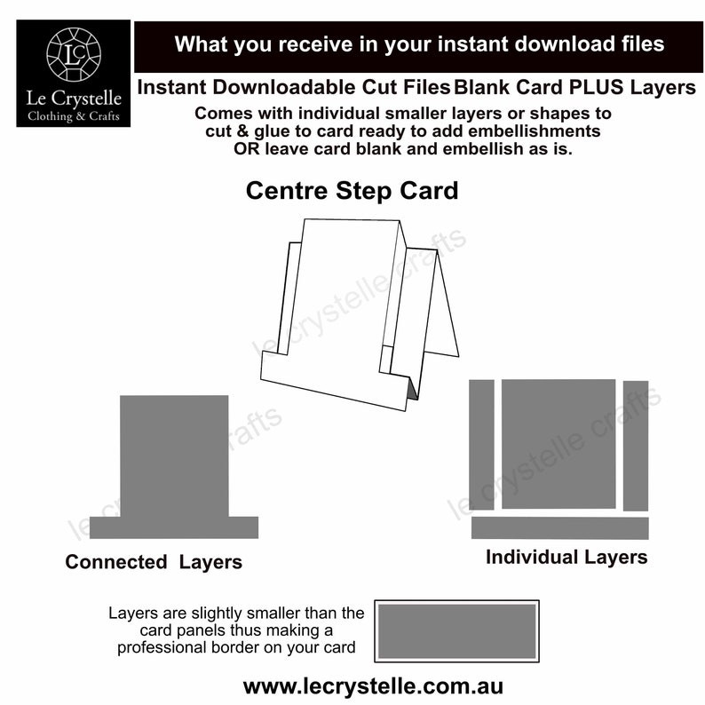 SVG Cut File Card/centre Step Card/step Card Template/svg Cards/folding ...