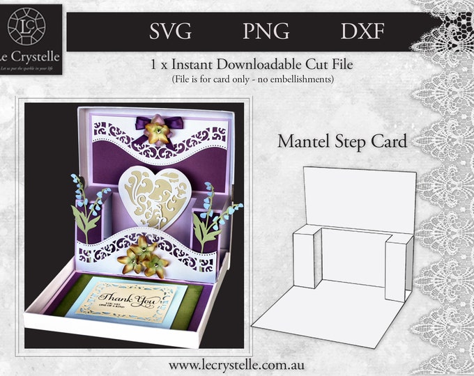 SVG Side Step Card With Envelope Cutting Files - Etsy Australia