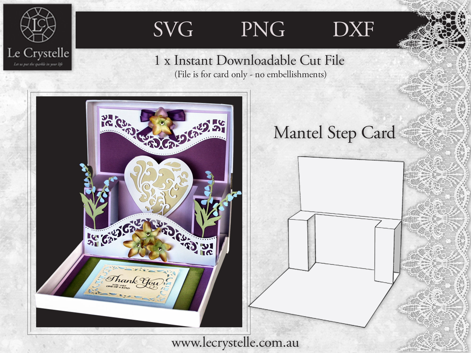 SVG Cut File Card/mantel Step Card/step Card Template/svg - Etsy