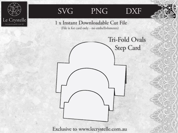 Paper & Party Supplies SVG cut file card/Trifold Ovals step card/step ...