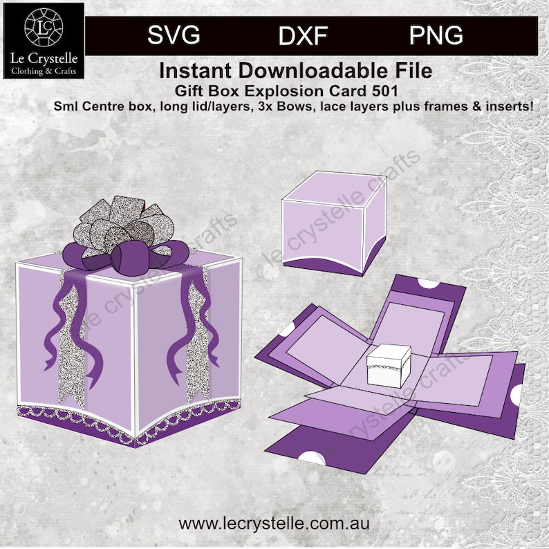 Explosion Box 501/SVG Explosion Box Cut File/long - Etsy