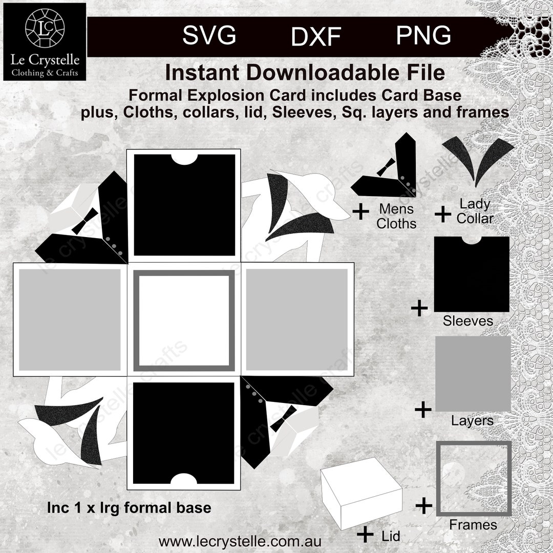 Formal Explosion Box/svg Explosion Card/wedding Card/wedding Exploding ...