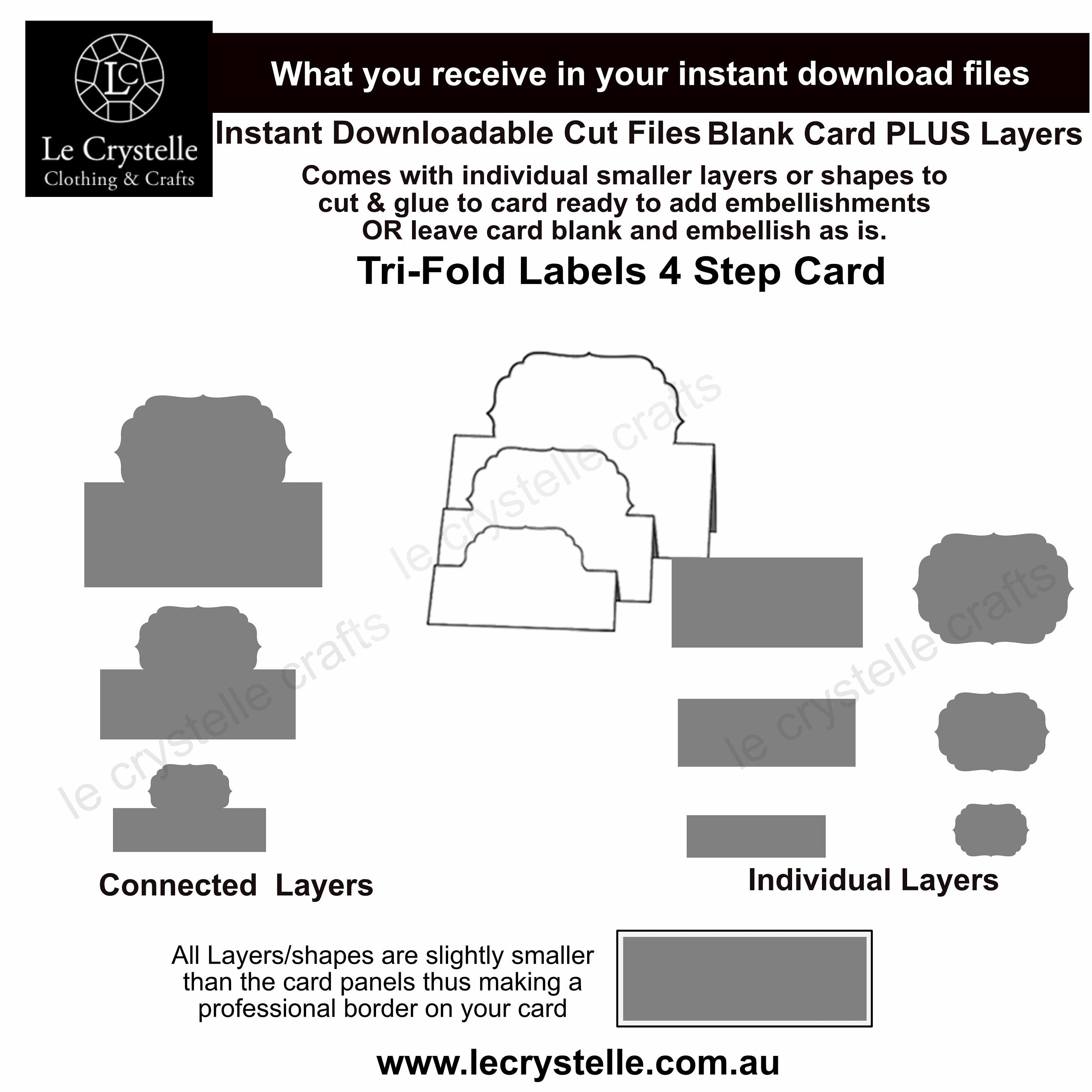 SVG Cut File Card/trifold Labels 4 Step Card/step Card Template/svg ...