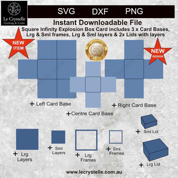 Infinity Square Explosion Box/explosion Square Box/svg Cut - Etsy