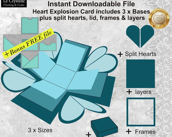 Explosion Box SVG /cut File/exploding Card Template/svg Cards/folding ...