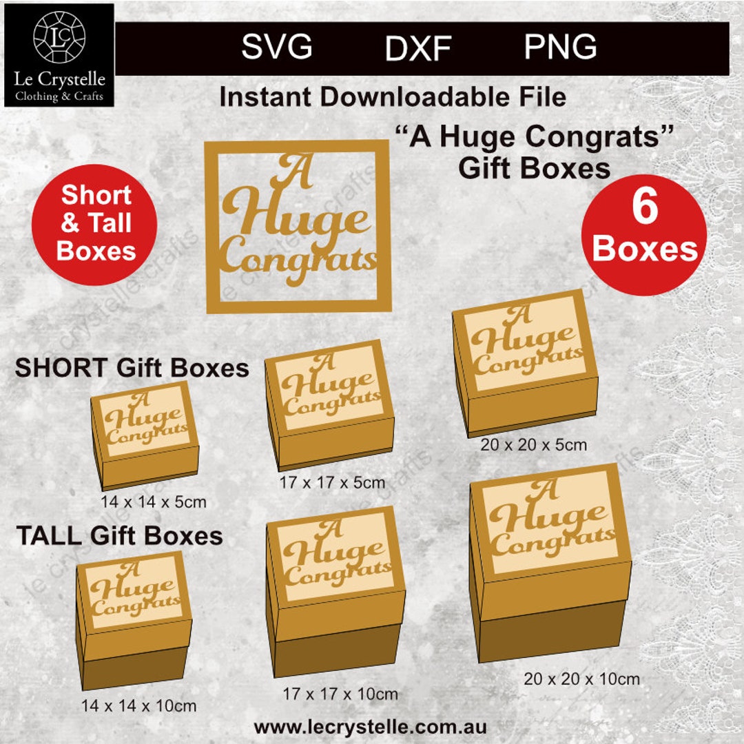 Square Gift Box /svg Box Cricut/box Template/boxes Svg /congratulations ...