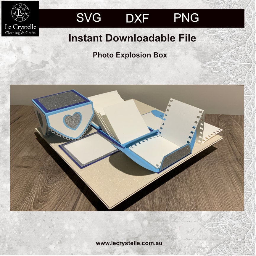 Photo Explosion Box Svg/heart Lid/cut File/photo Exploding Card ...