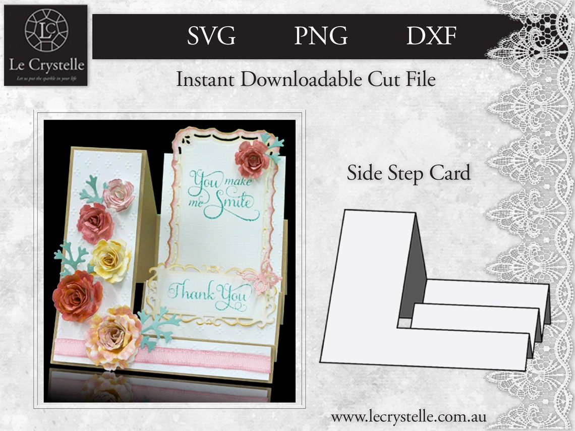 SVG Cut File Card/side Step Card/step Card Template/svg Cards/folding ...