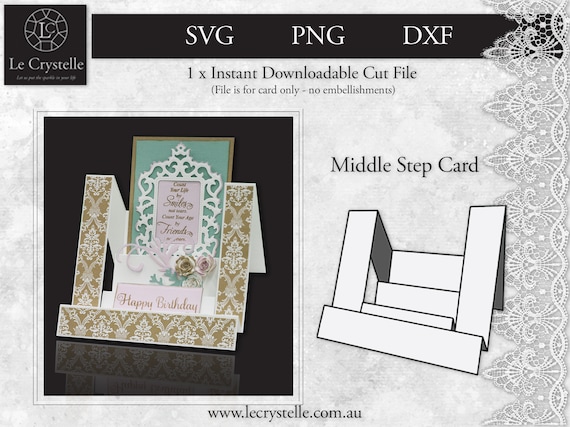 SVG Cut File Card/middle Step Card/step Card Template/svg - Etsy UK
