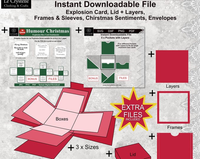 Explosion Box SVG /cut File/exploding Card Template/svg Cards/folding ...