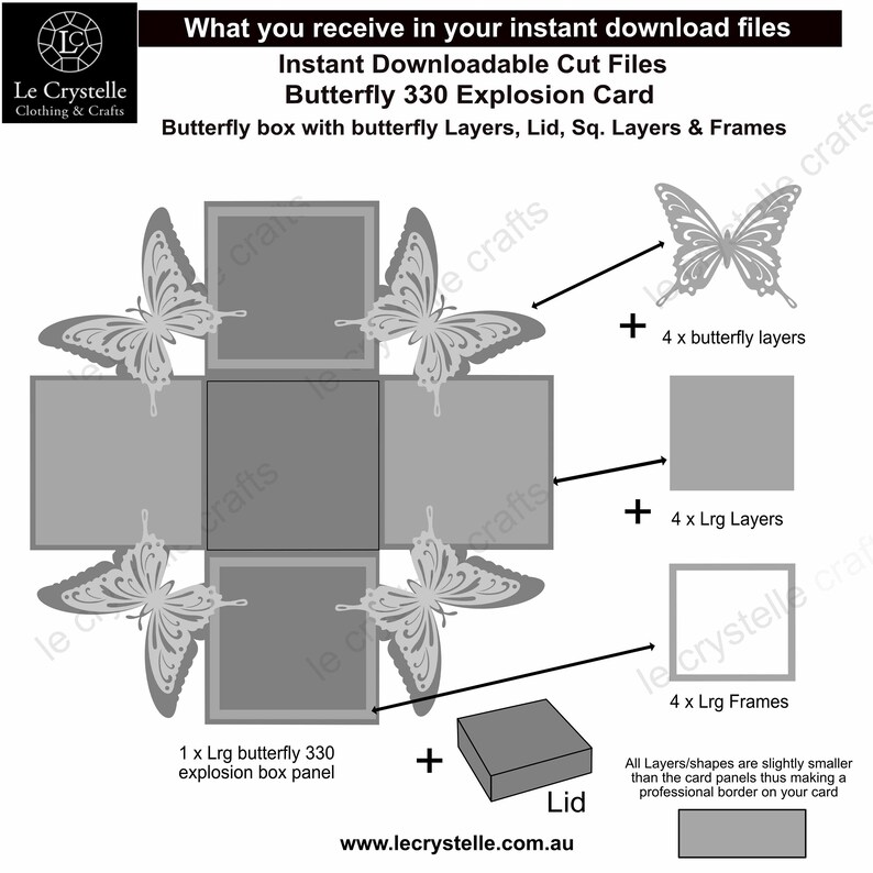 SVG Butterfly Explosion Box 330/cut File/exploding Card - Etsy