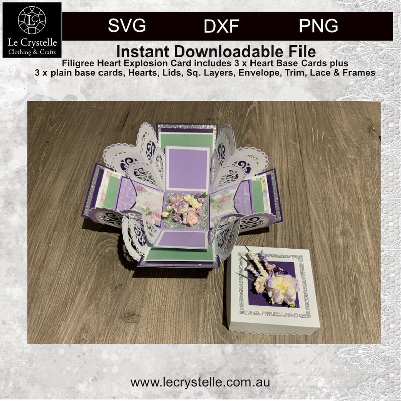 Heart Explosion Box SVG /filigree Heart Cut File/exploding - Etsy