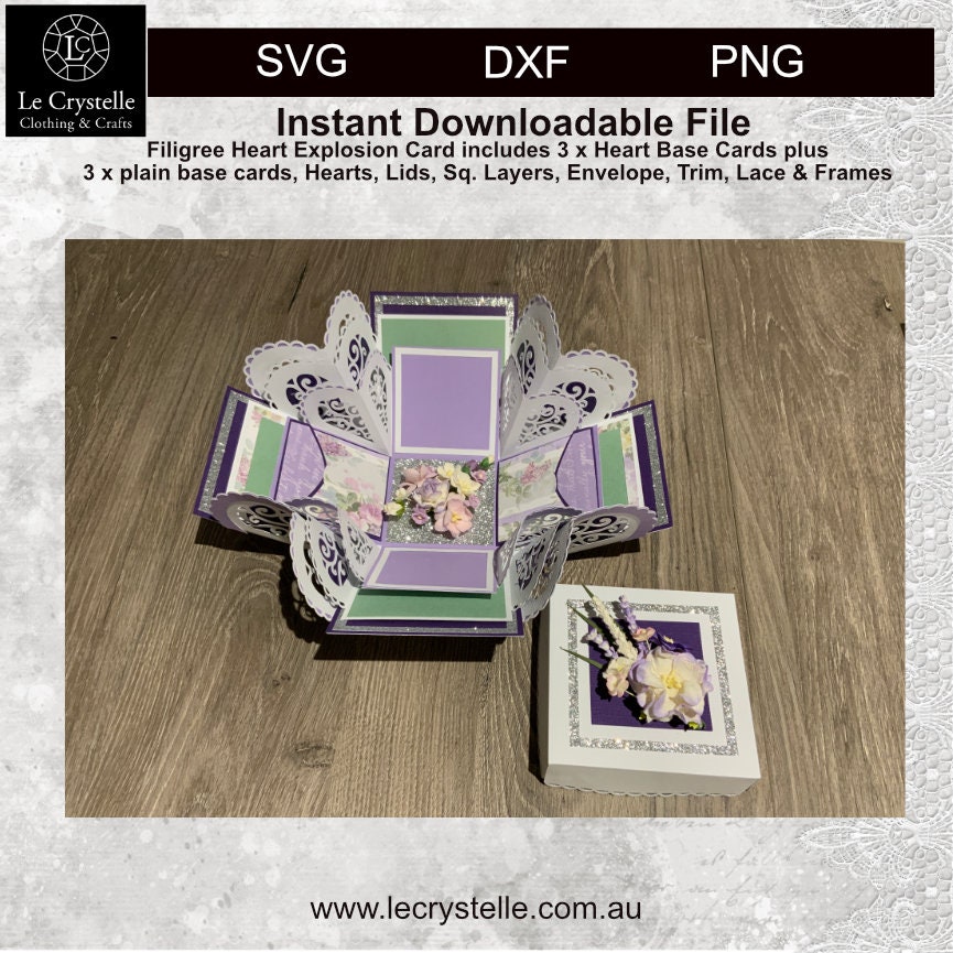 Heart Explosion Box SVG /filigree Heart Cut File/exploding - Etsy Australia